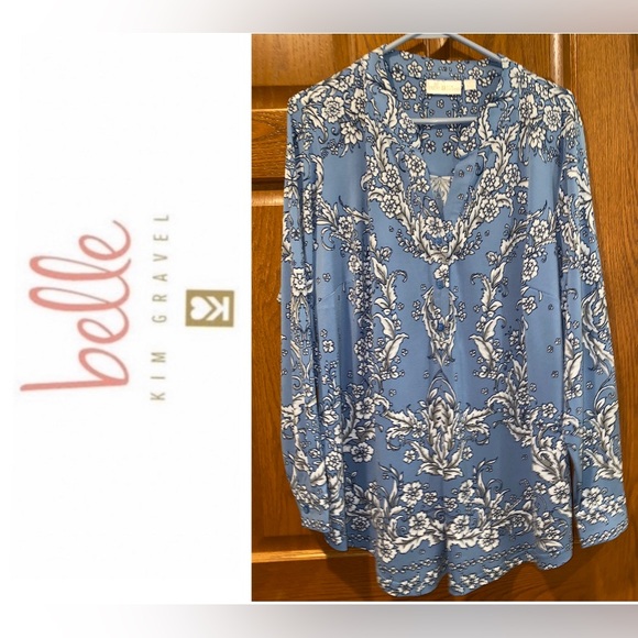 Belle by Kim Gravel | Tops | Euc Belle By Kim Gravel X Blue Printed ...
